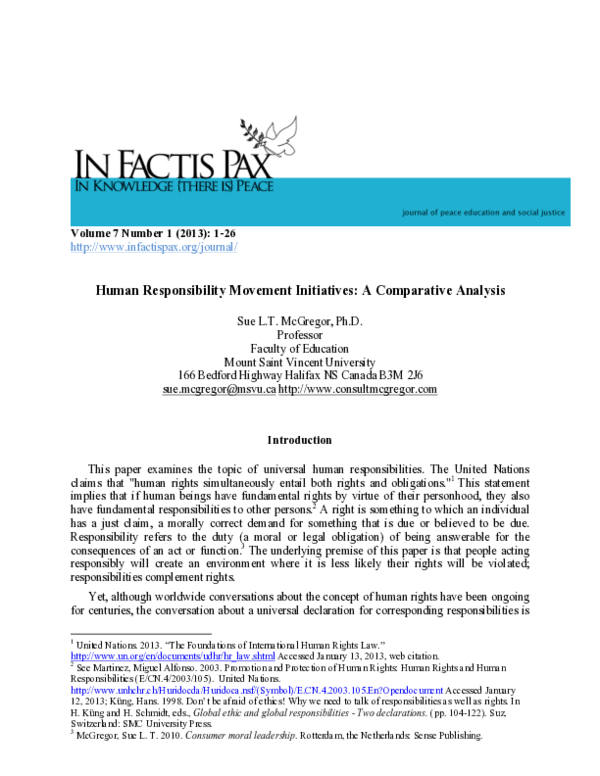 (PDF) Human Responsibility Movement Initiatives: A Comparative Analysis
