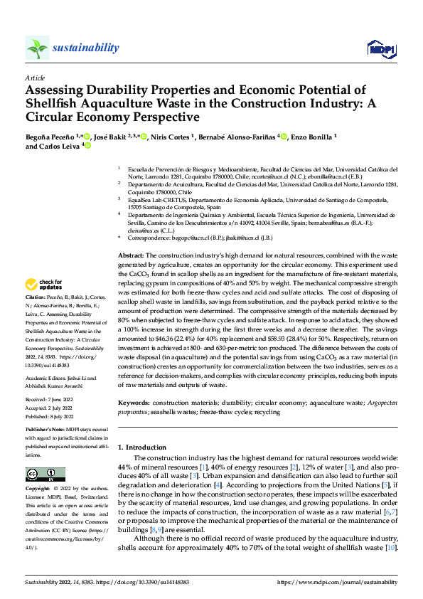 (PDF) Assessing Durability Properties and Economic Potential of ...