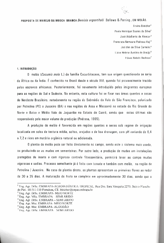 (PDF) Proposta de manejo da mosca branca Bemisia argentifolii Bellows ...
