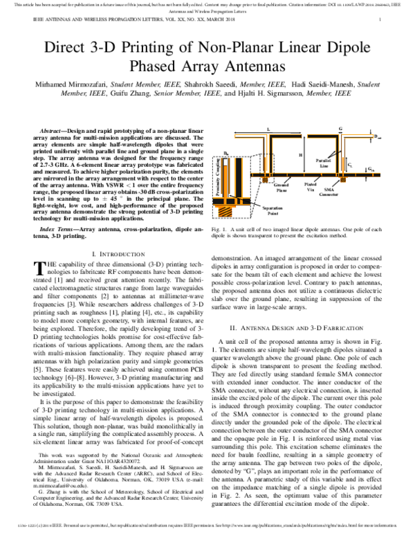 (PDF) Direct 3-D Printing of Nonplanar Linear-Dipole-Phased Array Antennas