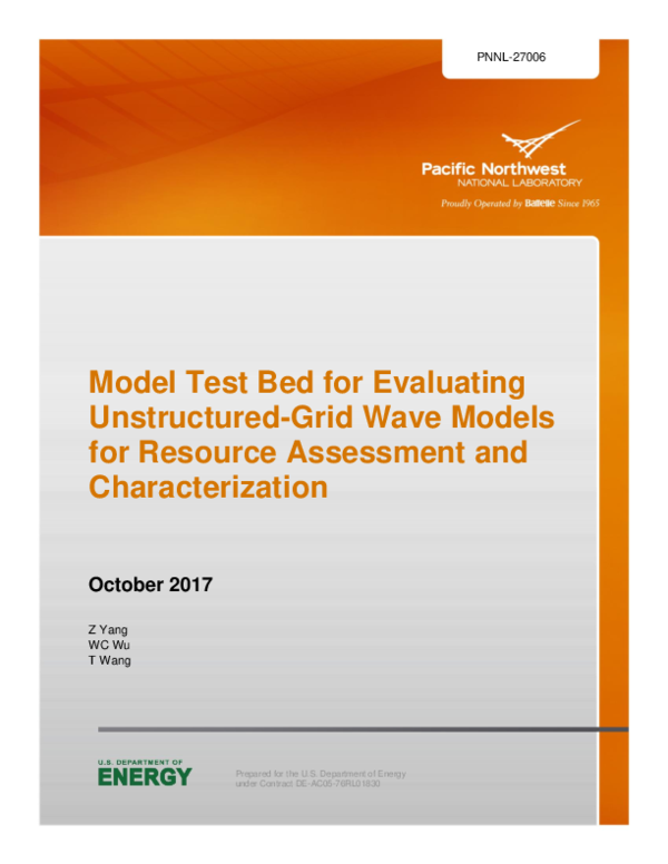 (PDF) Model Test Bed for Evaluating Unstructured-Grid Wave Models for ...