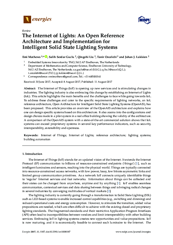 (PDF) The Internet of Lights: An Open Reference Architecture and ...