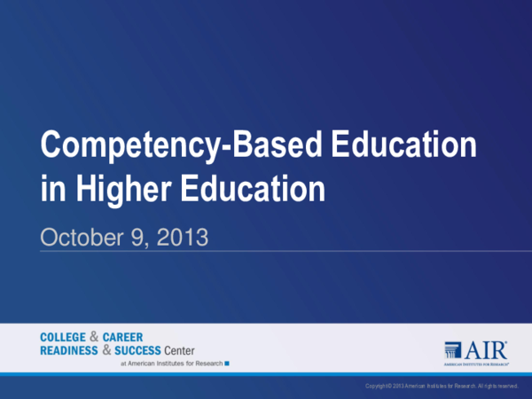 (PDF) Competency-Based Education in Higher Education