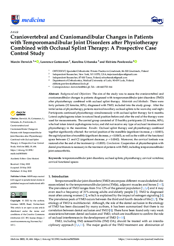 (PDF) Craniovertebral and Craniomandibular Changes in Patients with ...