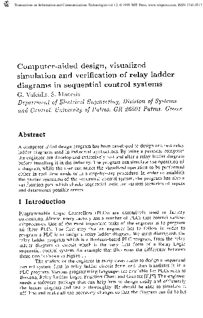 (PDF) Computer-aided Design, VisualizedSimulation And Verification Of Relay LadderDiagrams In ...