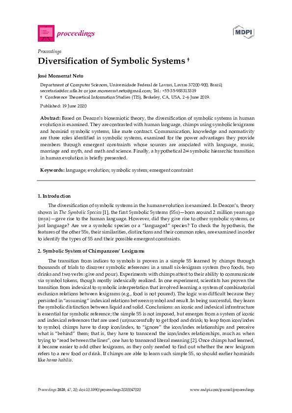 (PDF) Diversification of Symbolic Systems