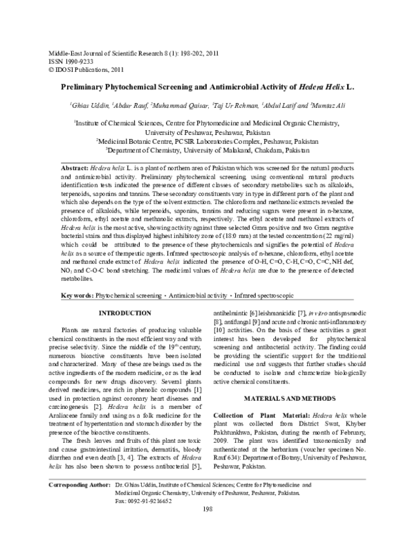 (PDF) Preliminary Phytochemical Screening and Antimicrobial Activity of ...