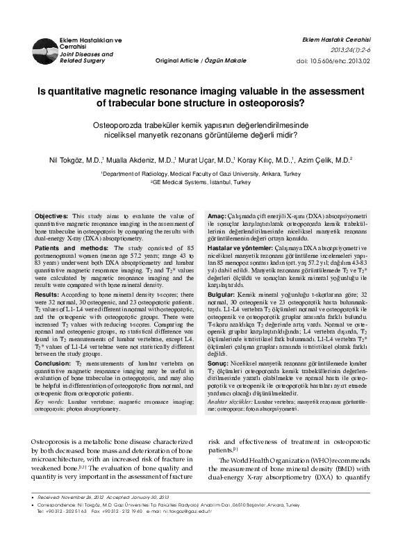 Pdf Is Quantitative Magnetic Resonance Imaging Valuable In The