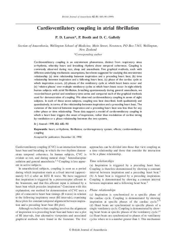 (PDF) Cardioventilatory coupling in atrial fibrillation