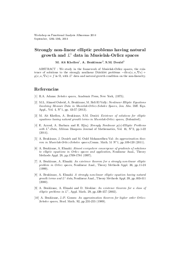 Pdf Strongly Non Linear Elliptic Problems Having Natural Growth And L Data In Musielak Orlicz