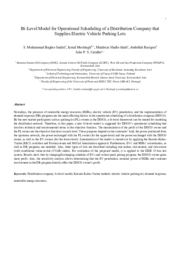 (PDF) Bi-level model for operational scheduling of a distribution company that supplies electric ...