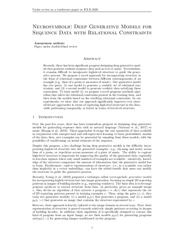 (PDF) Neurosymbolic Deep Generative Models for Sequence Data with Relational Constraints