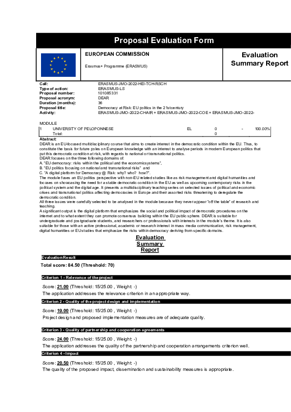 (PDF) Jean Monnet MODULE - European Commission