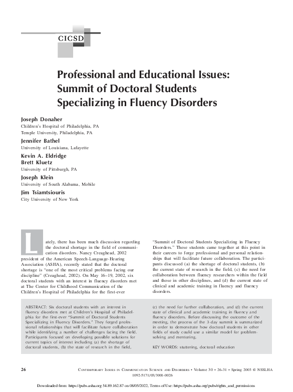 (PDF) Professional and Educational Issues: Summit of Doctoral Students ...