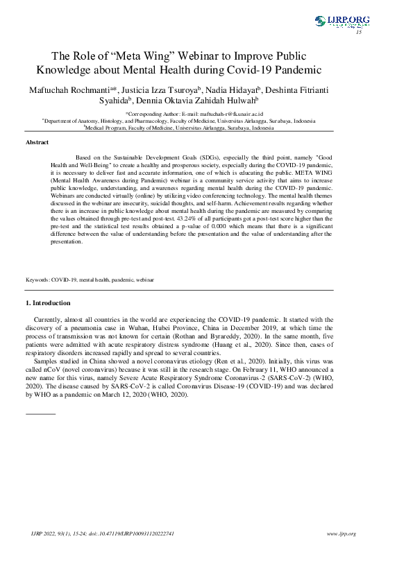 (PDF) The Role of “Meta Wing” Webinar to Improve Public Knowledge about ...