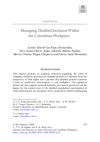 (PDF) Managing Disabled Inclusion Within the Colombian Workplace