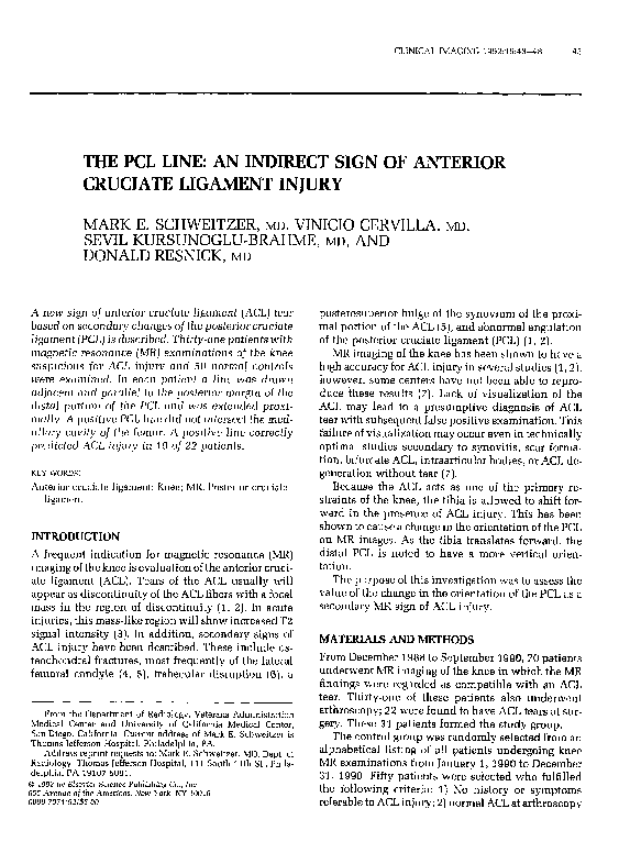 (PDF) The PCL line: An indirect sign of anterior cruciate ligament ...