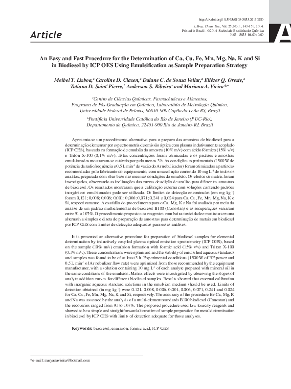 (PDF) An Easy and Fast Procedure for the Determination of Ca, Cu, Fe ...