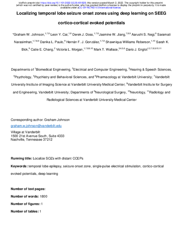 (PDF) Localizing temporal lobe seizure onset zones using deep learning on SEEG cortico-cortical ...