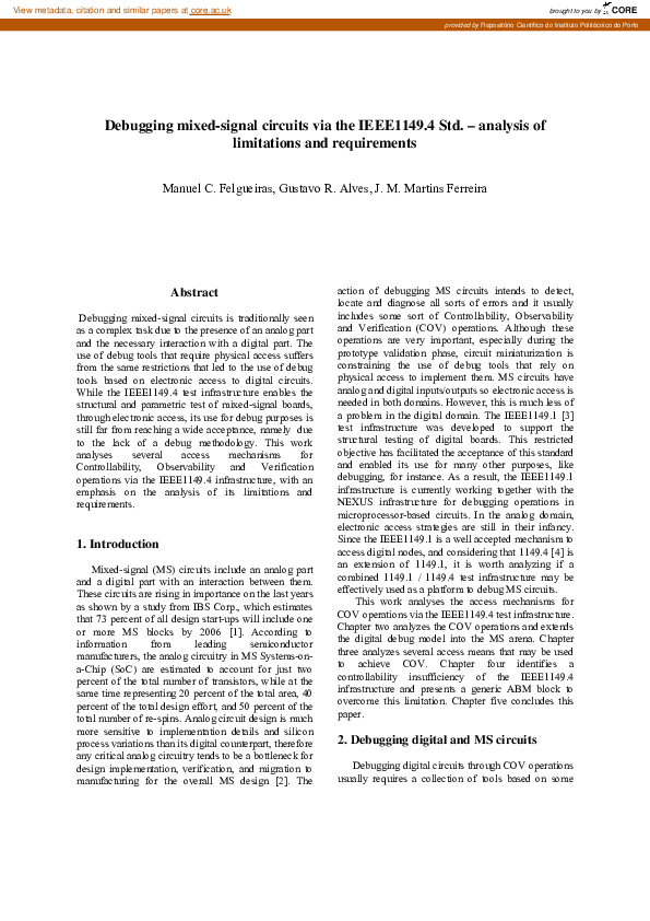(PDF) Debugging mixed-signal circuits via the IEEE1149.4 Std.-analysis of limitations and ...
