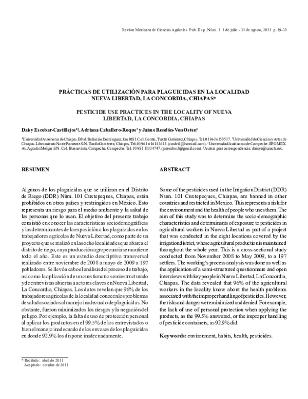 (PDF) Prácticas De Utilización Para Plaguicidas en La Localidad Nueva ...