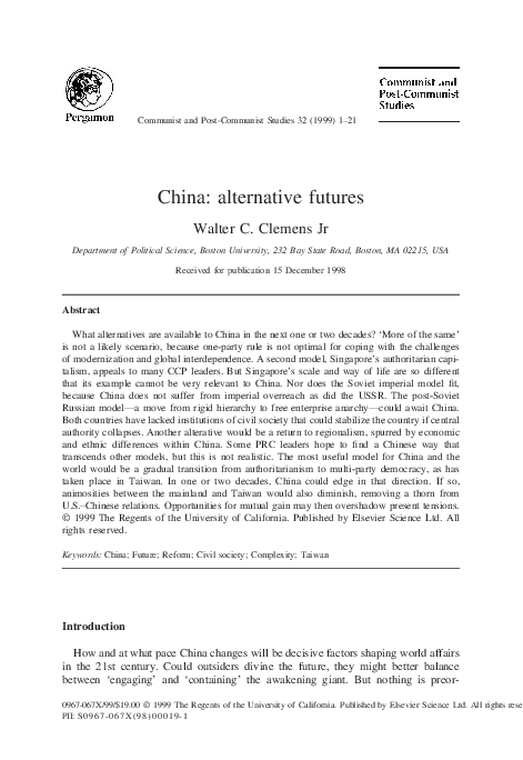(PDF) China: alternative futures