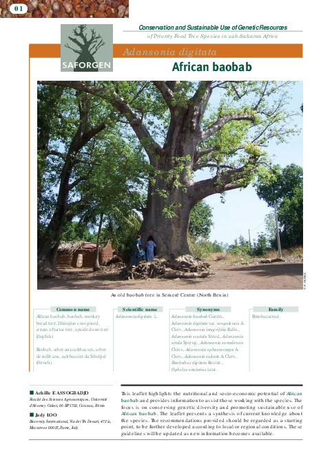 (PDF) African baobab (Adansonia digitata)