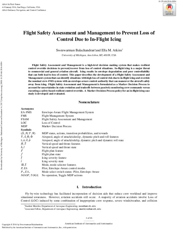 (PDF) Flight Safety Assessment and Management to Prevent Loss of ...