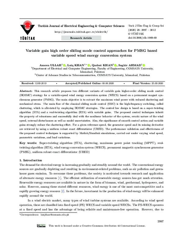 (PDF) Variable gain high order sliding mode control approaches for PMSG based variable speed ...