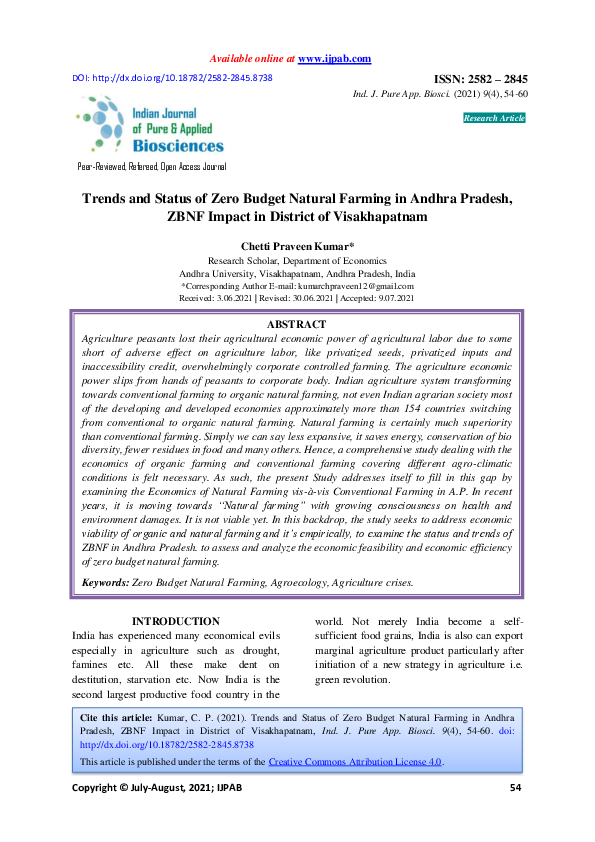 (PDF) Trends and Status of Zero Budget Natural Farming in Andhra ...