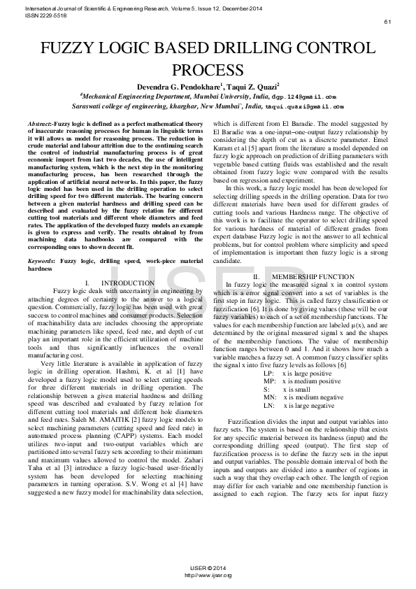 (PDF) Fuzzy Logic Based Drilling Control Process