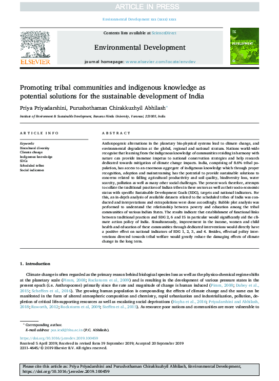 (PDF) Promoting tribal communities and indigenous knowledge as ...