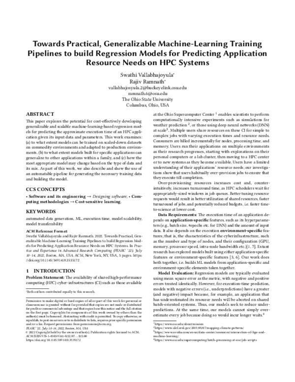 (PDF) Towards Practical, Generalizable Machine-Learning Training Pipelines to build Regression ...