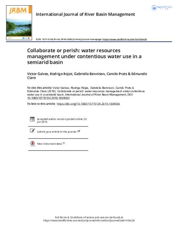 (PDF) Collaborate or perish: water resources management under ...