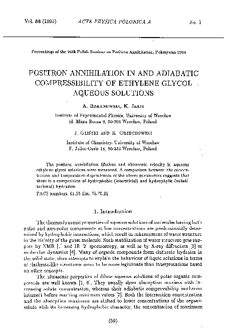 (PDF) Positron Annihilation in and Adiabatic Compressibility of ...