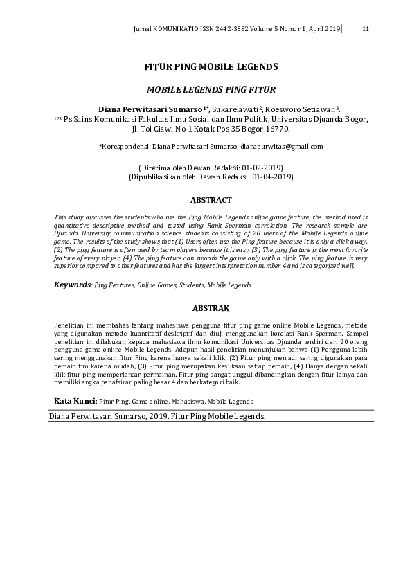 (PDF) Fitur Ping Mobile Legends