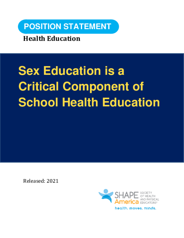 (PDF) Sex Education is a Critical Component of School Health Education