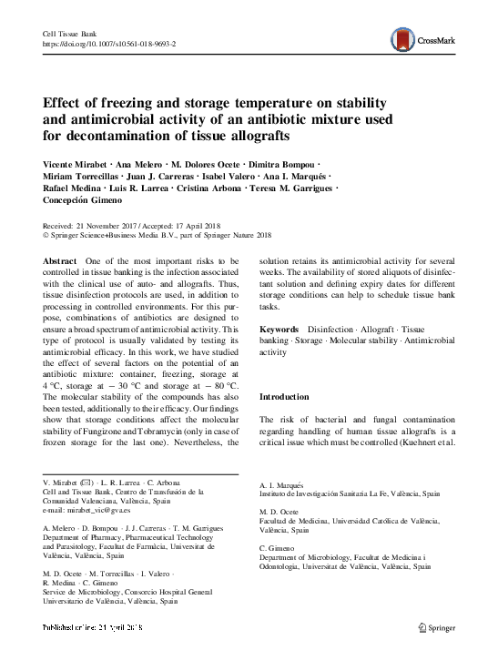 (PDF) Effect of freezing and storage temperature on stability and ...
