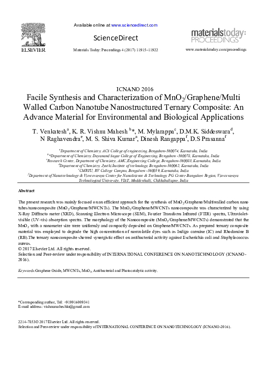 (PDF) Facile synthesis and characterization of MnO2 nanomaterials as supercapacitor electrode ...