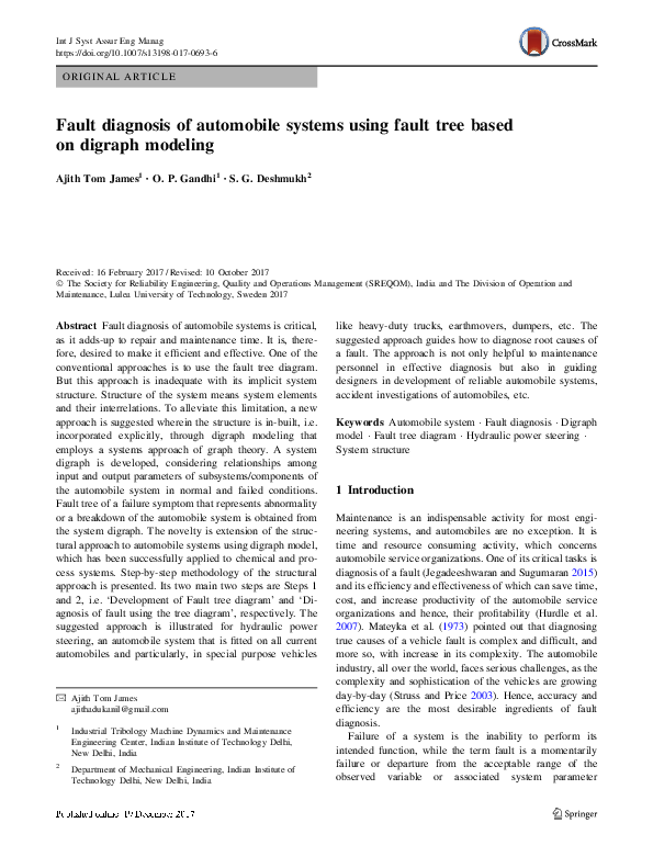 (PDF) Graph-Based Fault Diagnosis in Automobiles