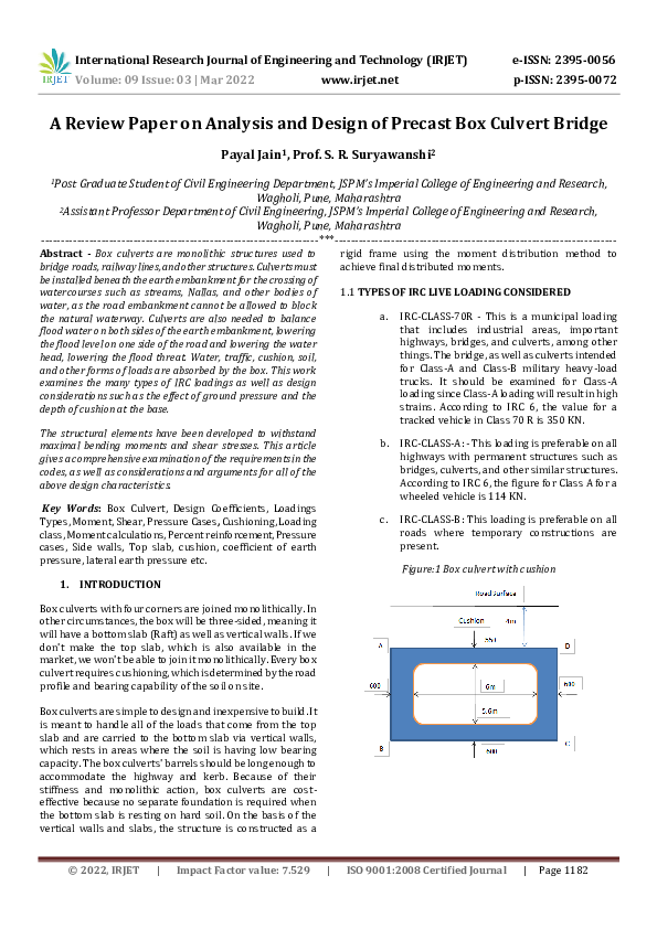 (XLS) Design of box culvert | ahmed albattah - Academia.edu