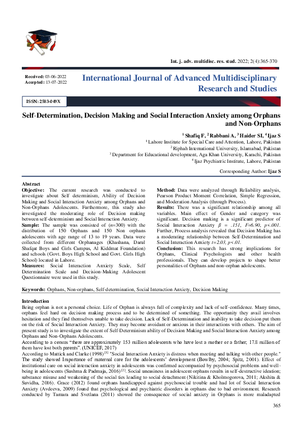 (PDF) Self-Determination, Decision Making and Social Interaction ...
