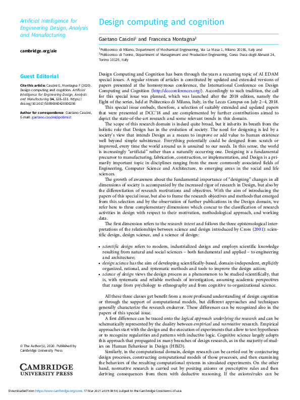 (PDF) Design Computing and Cognition '14