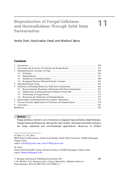 (PDF) Bioproduction of Fungal Cellulases and Hemicellulases Through Solid State Fermentation