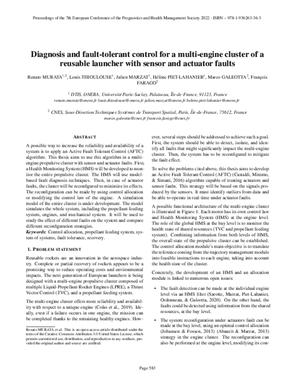 (PDF) Diagnosis and Fault-Tolerant Control for a Multi-Engine Cluster of a Reusable Launcher ...