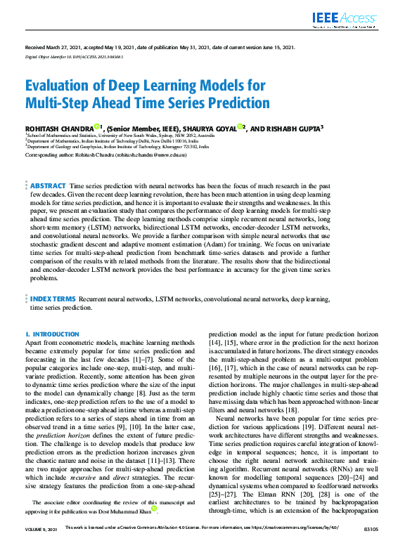 (PDF) Evaluation of Deep Learning Models for Multi-Step Ahead Time ...