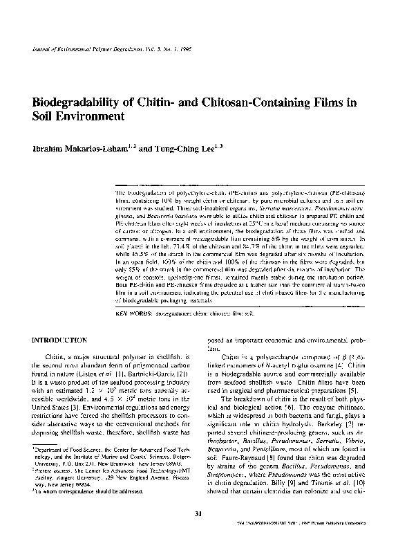 (PDF) Biodegradability of chitin- and chitosan-containing films in soil ...