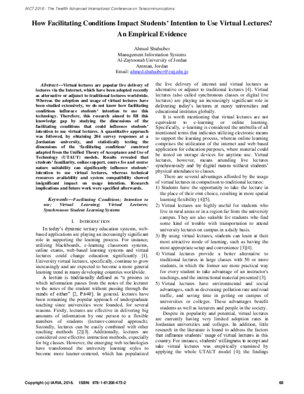 (PDF) How Facilitating Conditions Impact Students’ Intention to Use ...