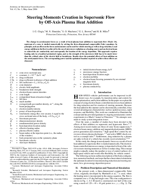 (PDF) Steering Moments Creation in Supersonic Flow by Off-Axis Plasma ...