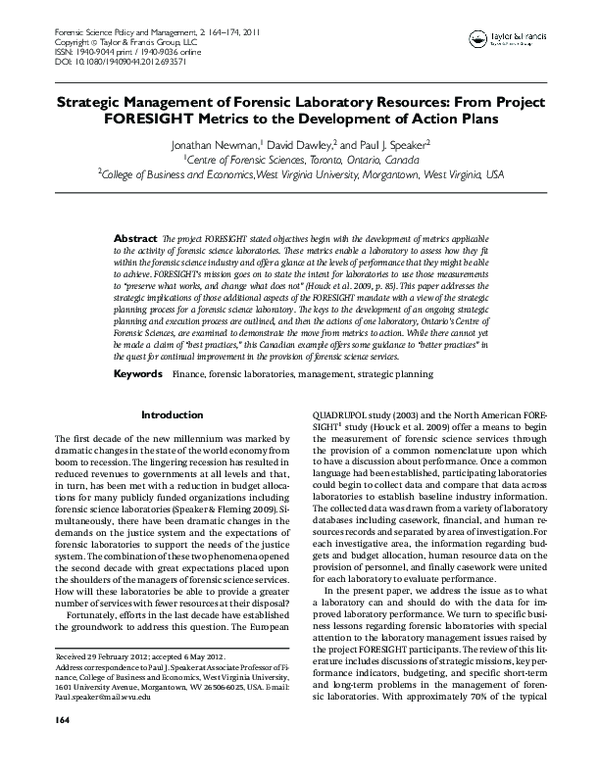 (PDF) Strategic Management of Forensic Laboratory Resources: From ...